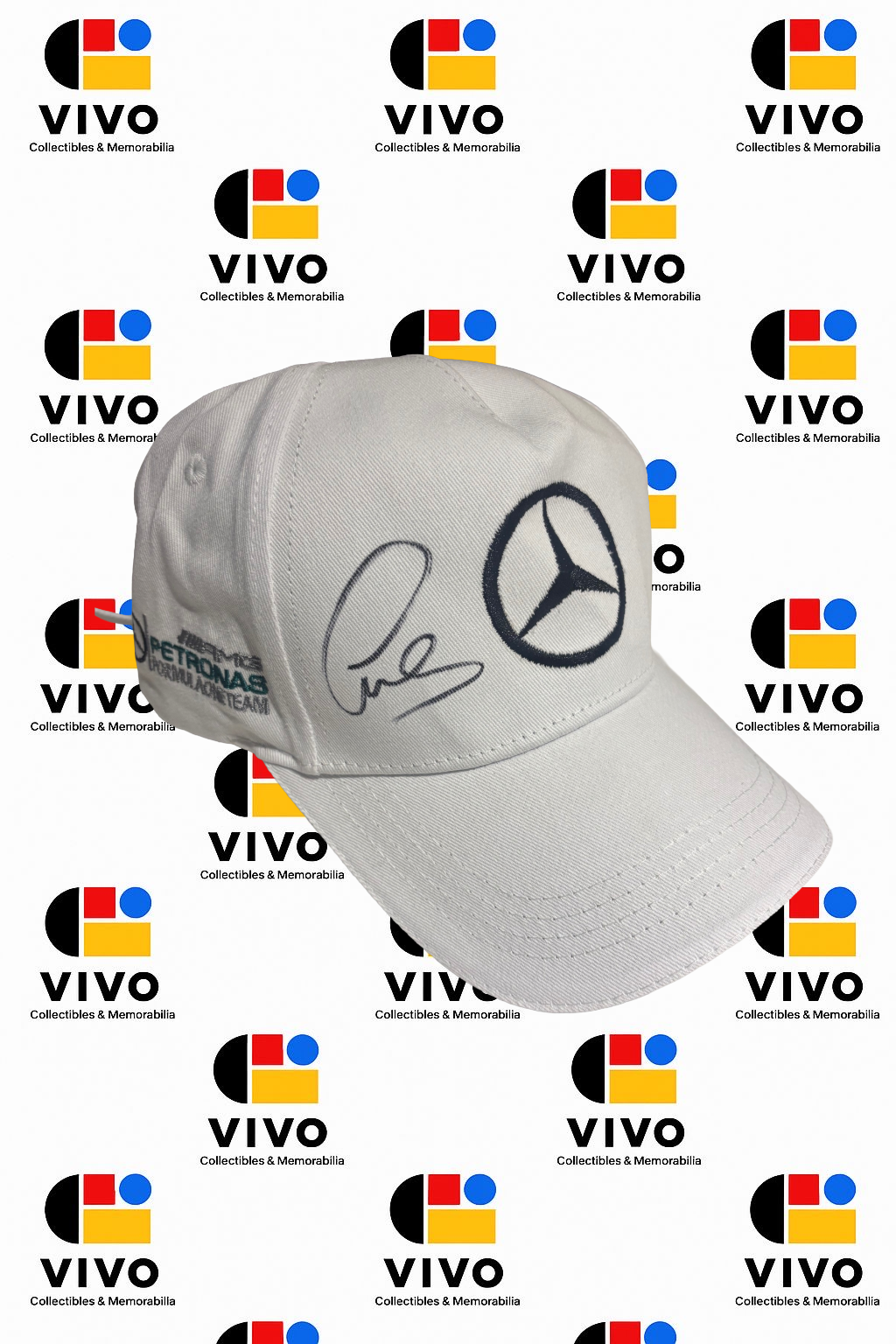 LEWIS HAMILTON Hand Signed Official AMG MERCEDES F1 White Cap – VIVO ...